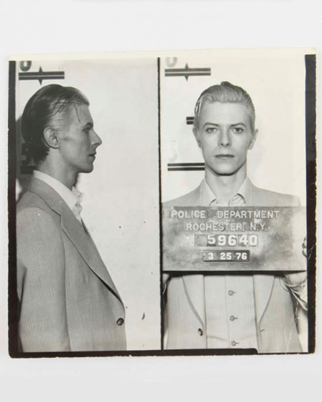 David Bowie 1976 Mugshot For Auction | The Heart Sounds