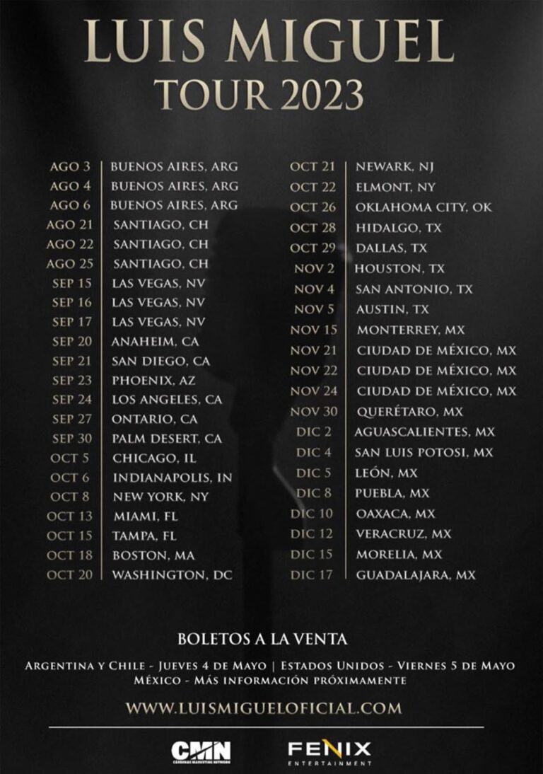 LUIS MIGUEL releases more details of 2023 tour | The Heart Sounds