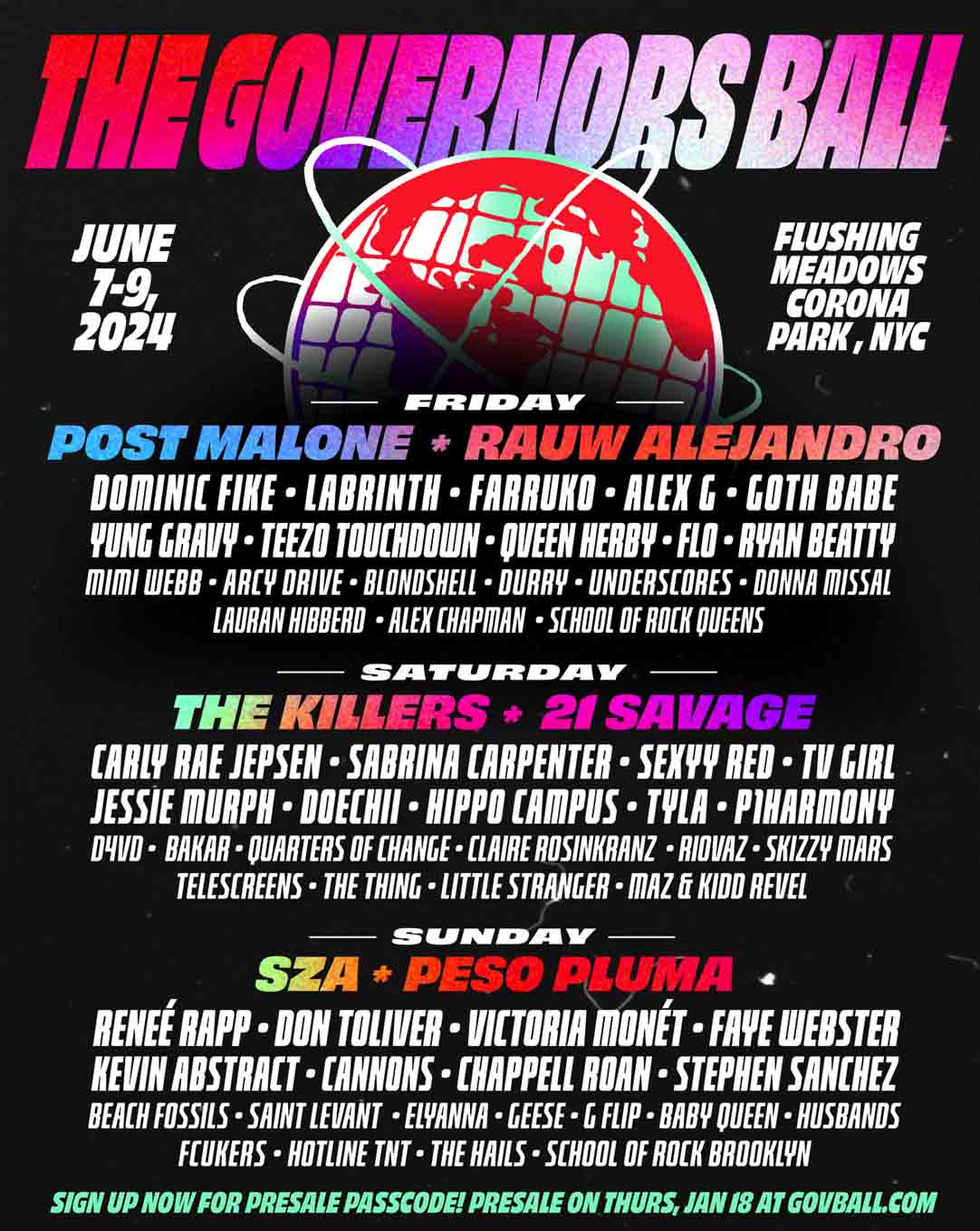 THE GOVERNORS BALL announces 2024 Lineup | The Heart Sounds