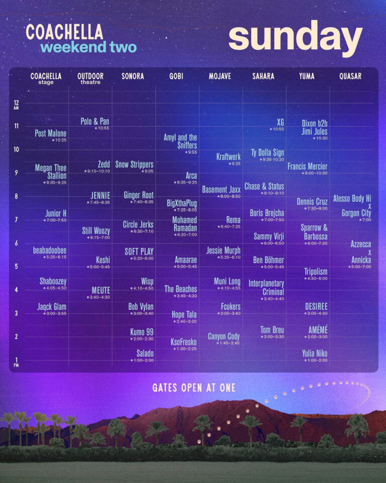 COACHELLA 2025 - Set Times & Map | The Heart Sounds