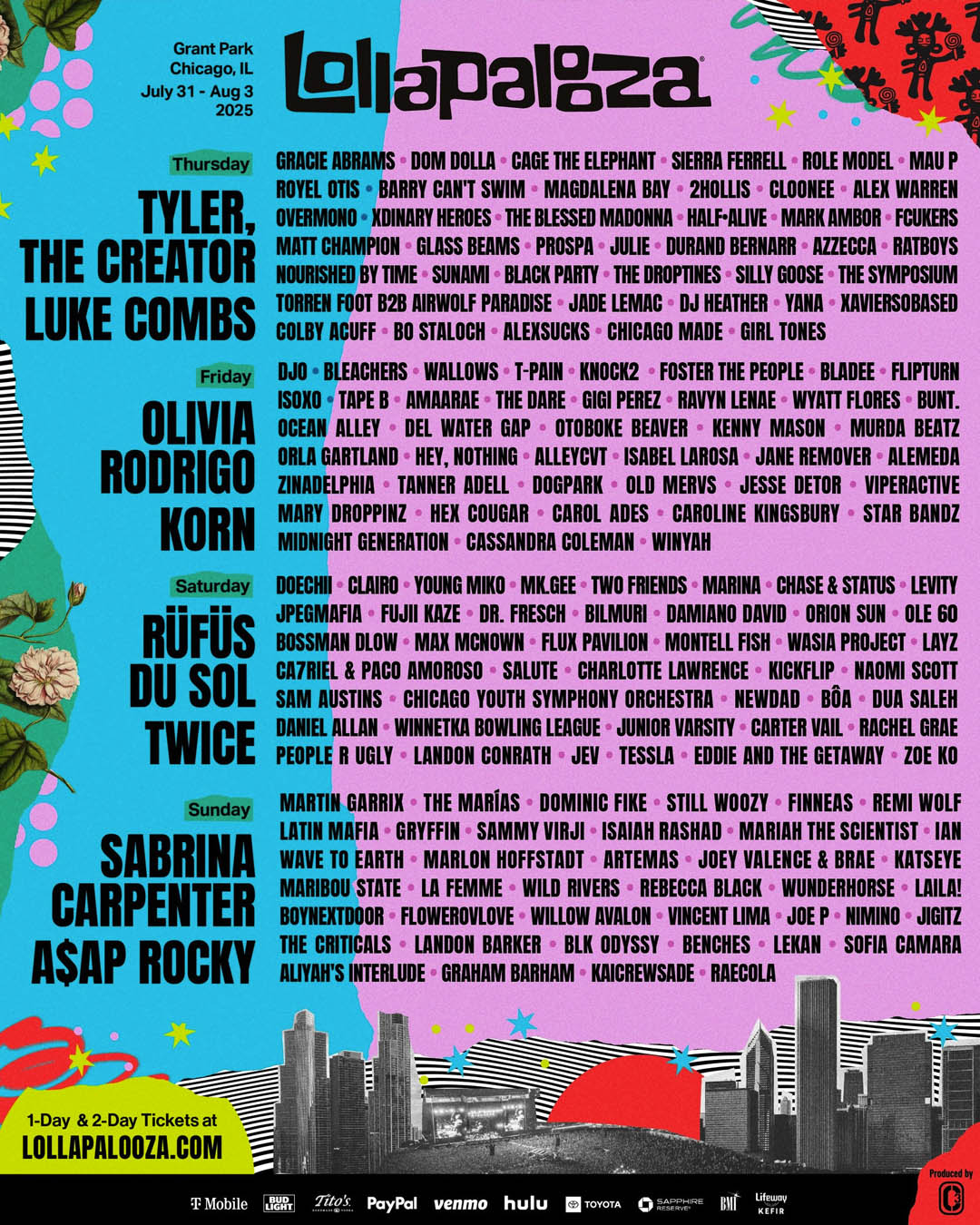 LOLLAPALOOZA 2025 - Updated Set Times! | The Heart Sounds